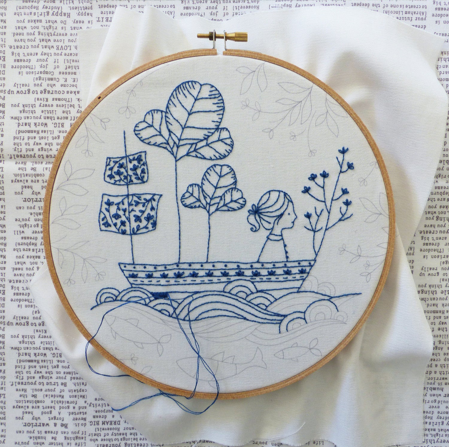 Blue Ocean - 8" embroidery kit – Tamar Nahir-Yanai