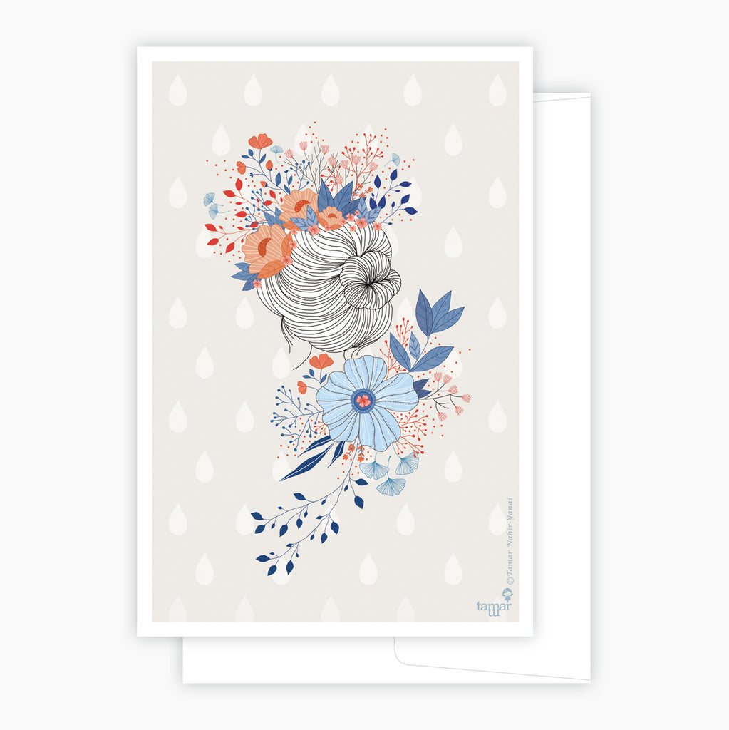 Flower Crown Lady Card – Tamar Nahir-Yanai