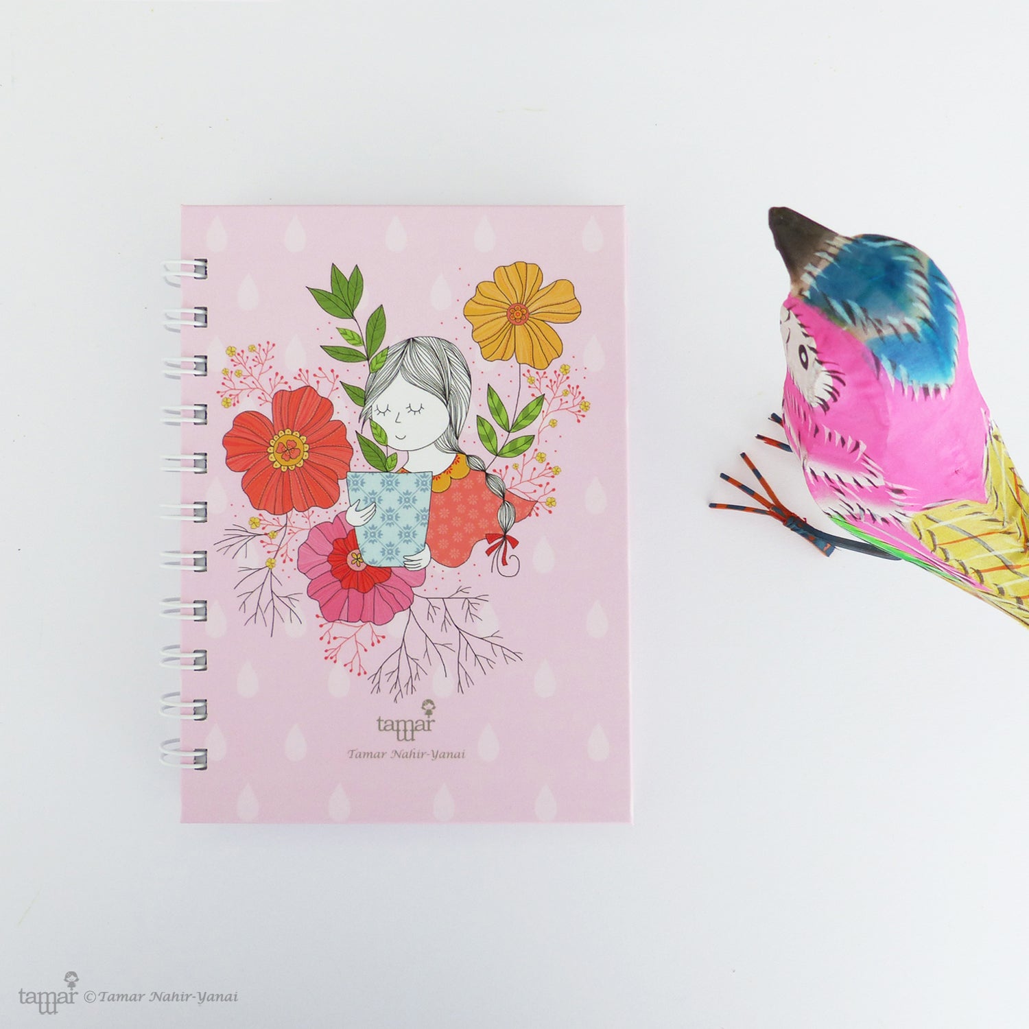 Spiral Mini Notebook - Garden Lady – Tamar Nahir-Yanai