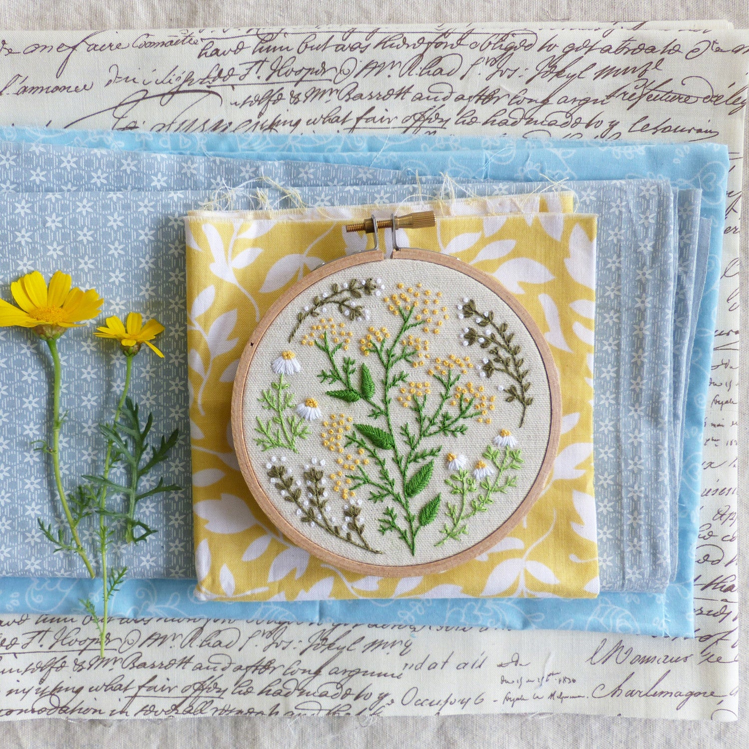 Green Garden - 4" embroidery kit – Tamar Nahir-Yanai