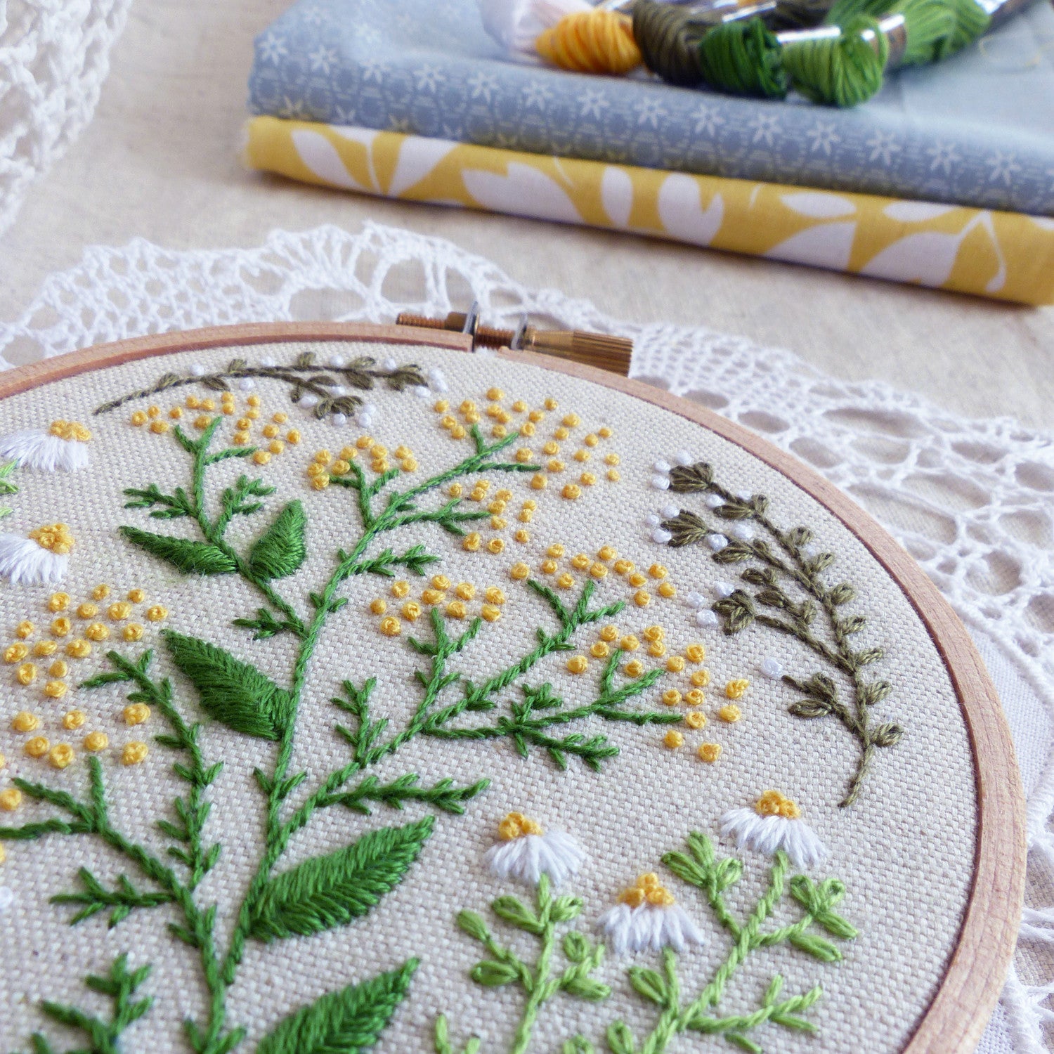 Green Garden - 4" embroidery kit – Tamar Nahir-Yanai