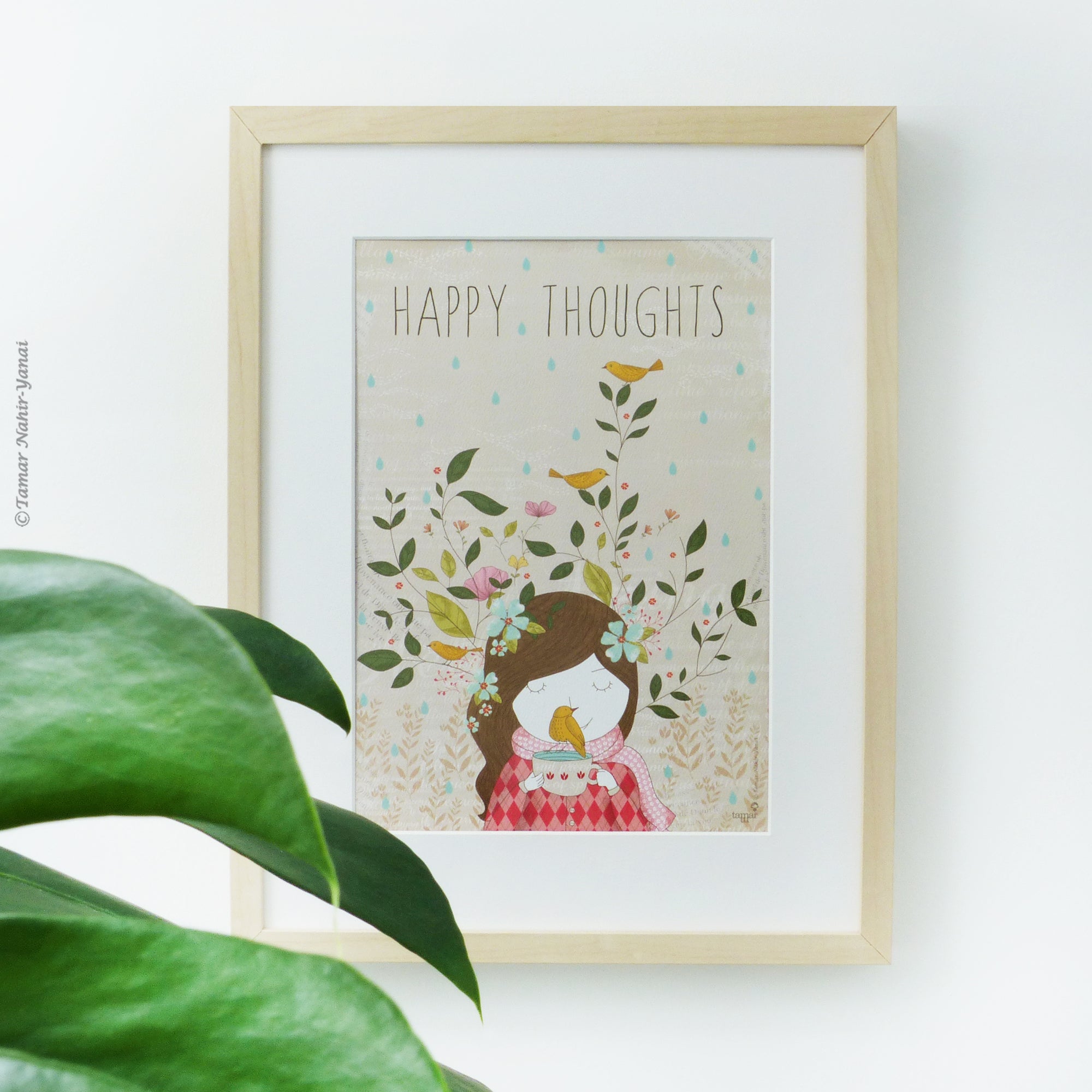 Print wall art print, room decor - Happy Thoughts – Tamar Nahir-Yanai
